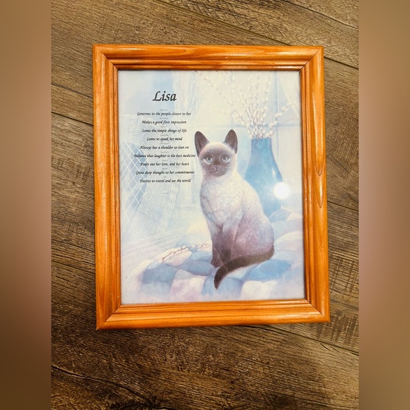 Wall Decor | Lisa Siamese Cat Poem Wall Art Framed 8x12 Print | Poshmark